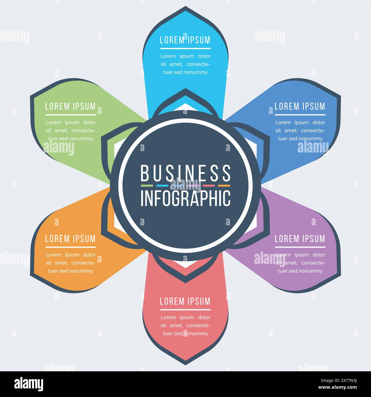 Infographic design 6 steps, objects, options or elements business ...