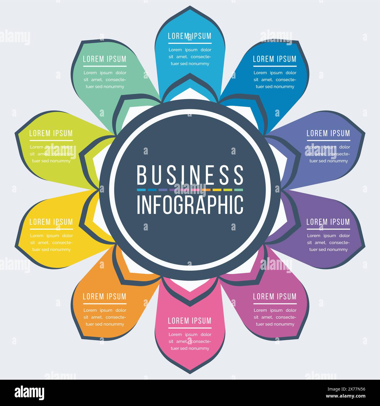 Infographic design 10 steps, objects, options or elements business ...