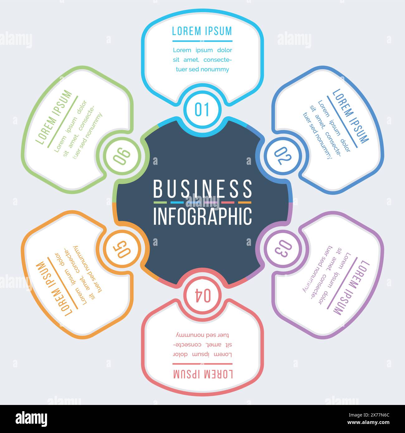 6 Options Infographic design 6 steps, objects, options or elements ...