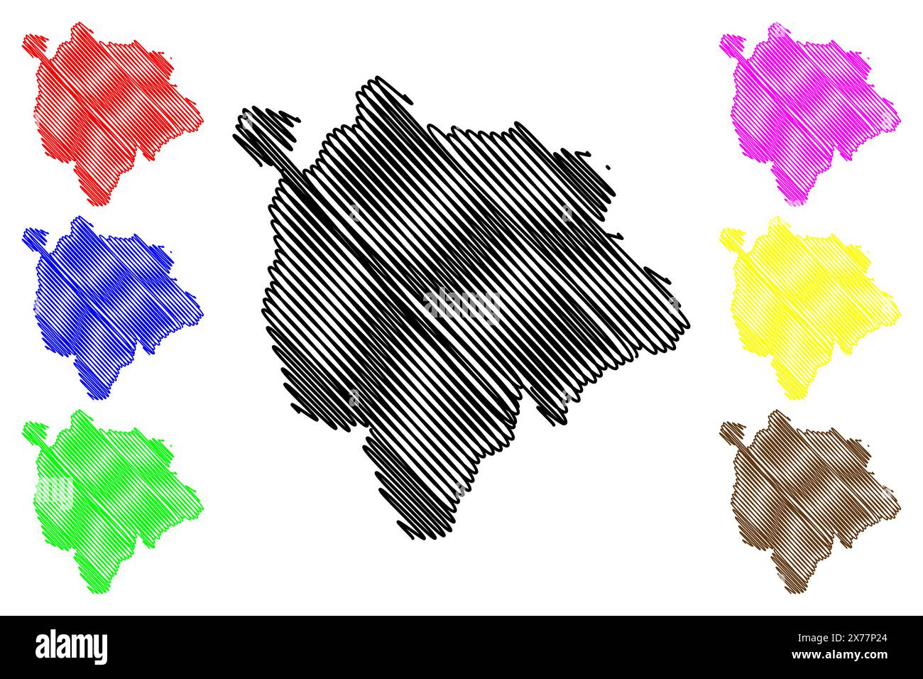 Mattersburg district (Republic of Austria or Österreich, Burgenland state) map vector ...