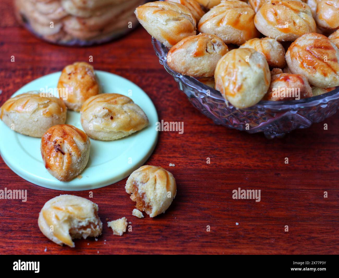Dry nastar bread with jam filling for an Eid al-Fitr snack Stock Photo ...