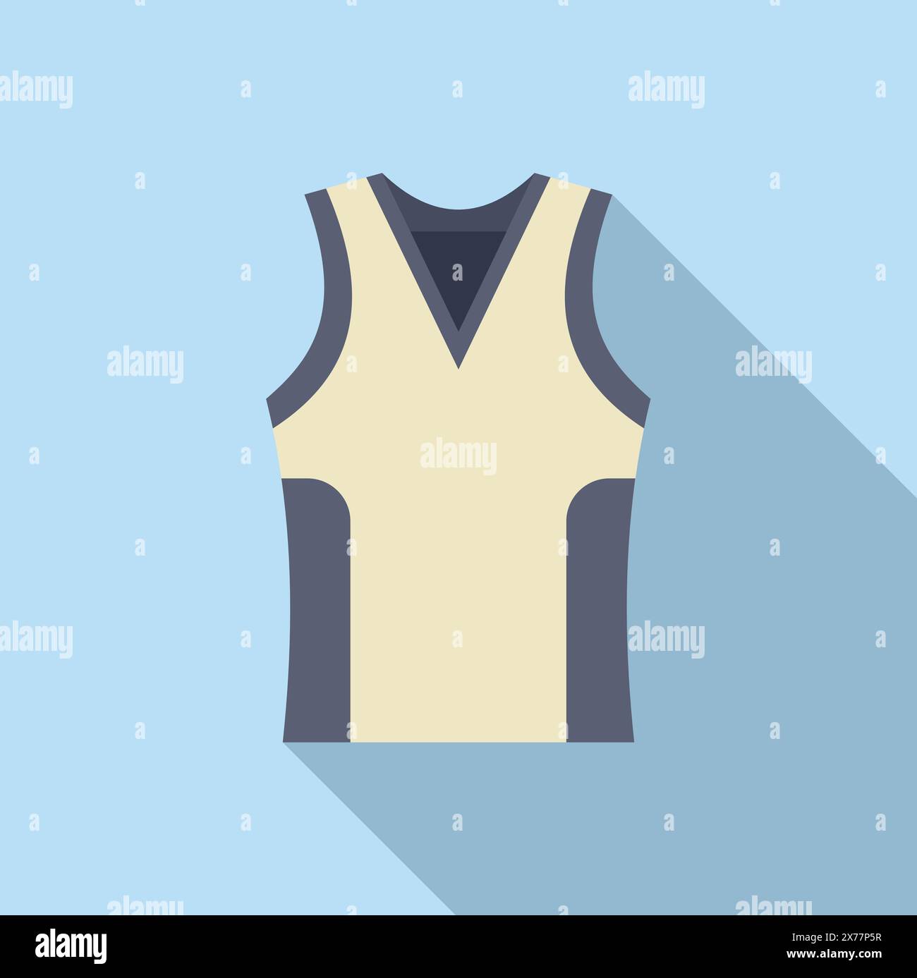 Vector illustration icon of a sleeveless sports jersey with a vneck, in ...