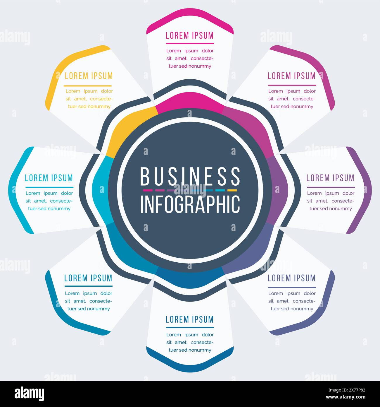 Infographic business template 8 steps, objects, elements or options ...