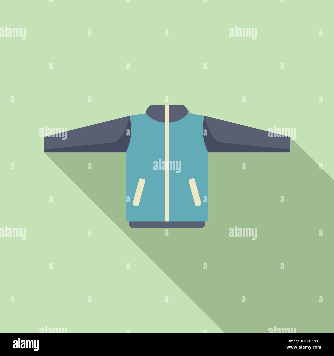 Minimalist vector graphic depicting a modern casual jacket with a ...