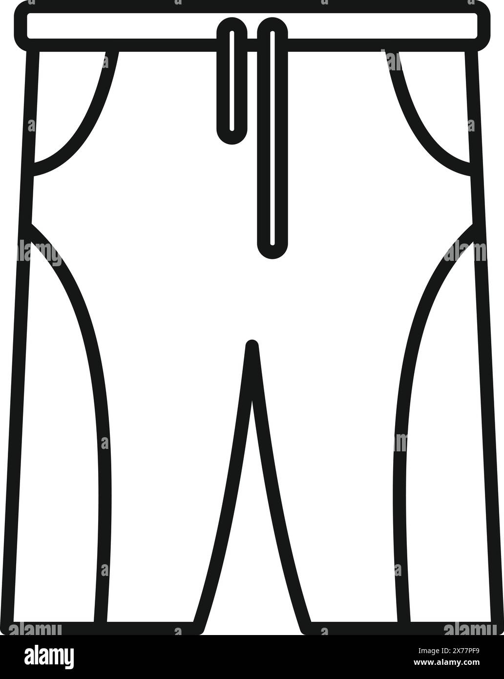 Black and white line art of men cycling shorts suitable for sportswear ...