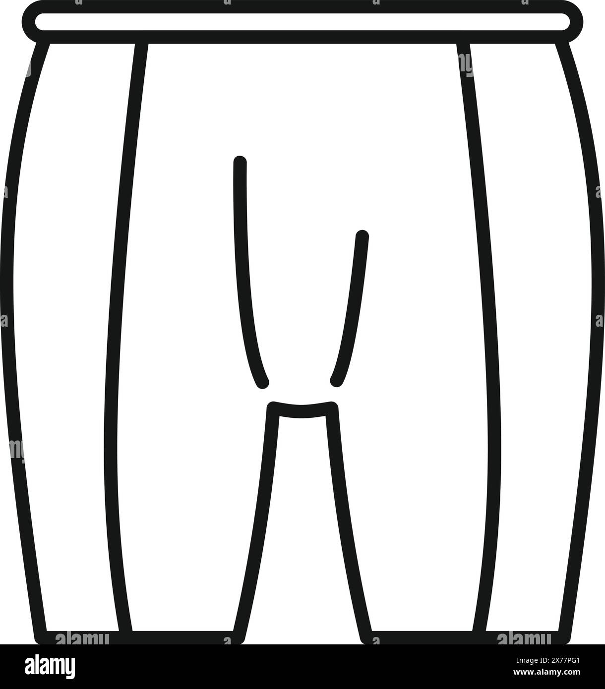 Simple black and white line art vector illustration of a pair of pants ...