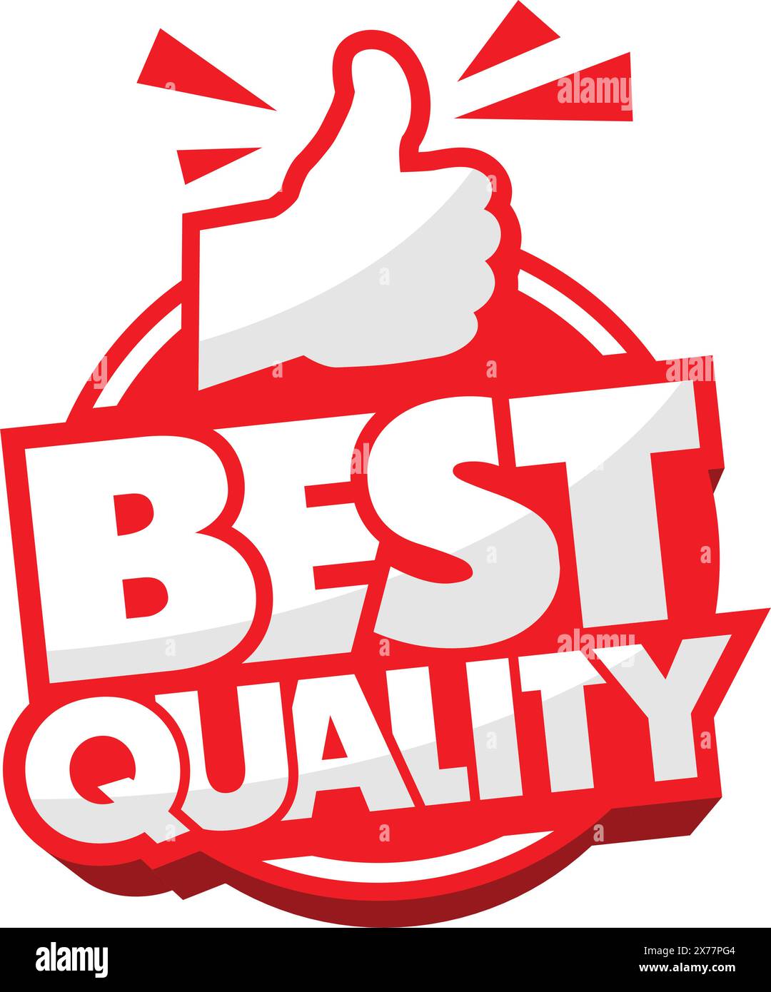 Best quality round sticker with thumb up. Vector on transparent ...