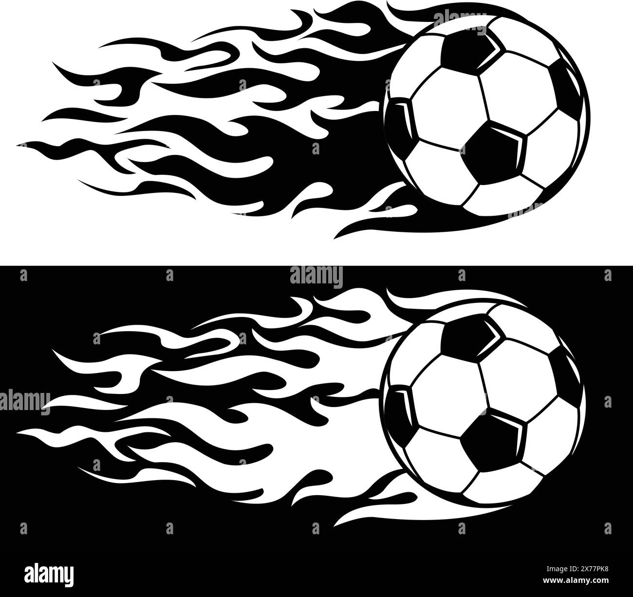 Fire football soccer ball icon. Vector logo design element on ...