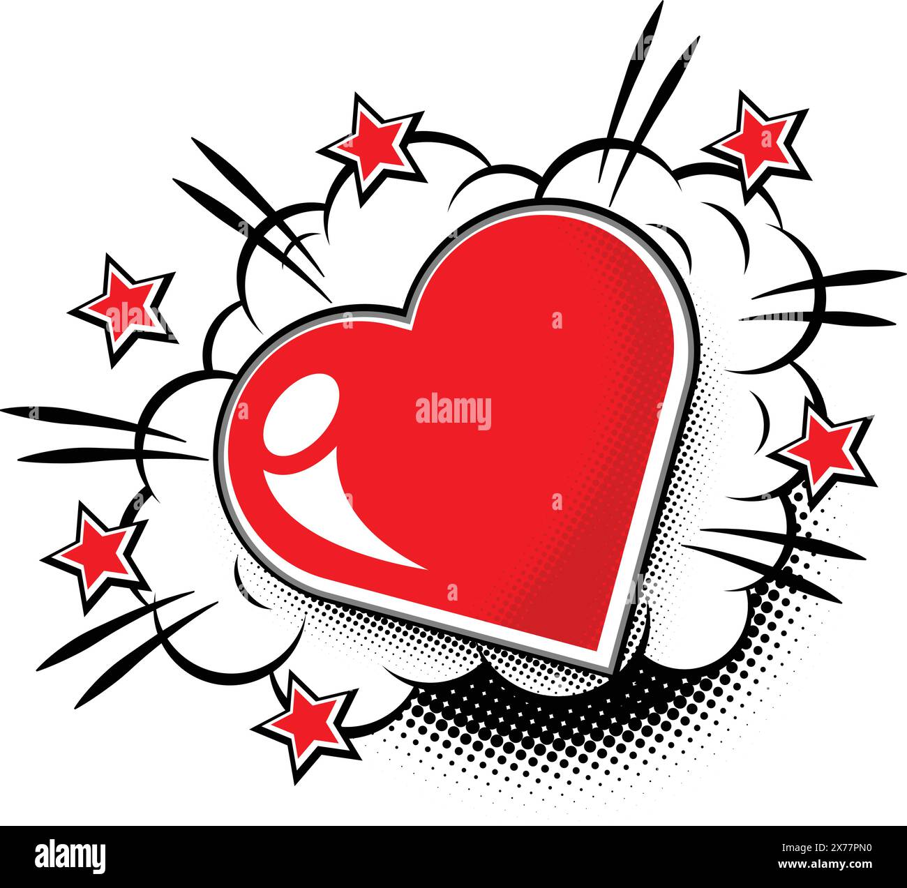 Heart In Pop Art Style Concept Of Love Message With Love Declaration