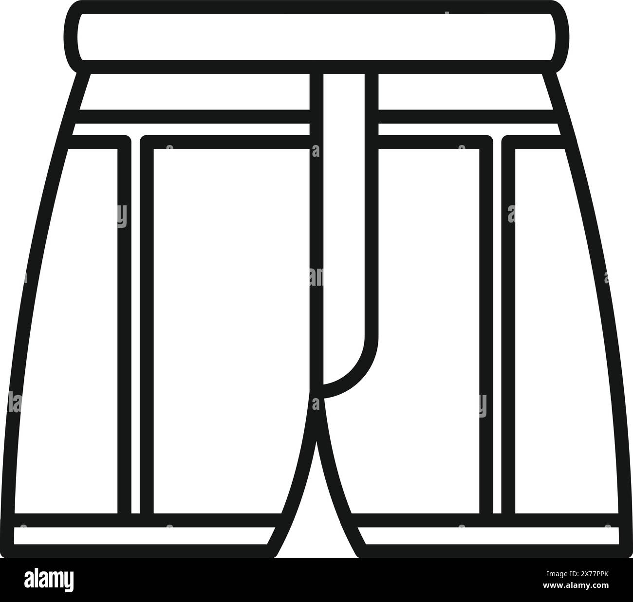 Black and white line art illustration of a pair of shorts, suitable for ...