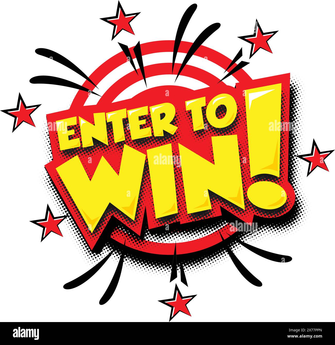 Sign Enter To Win on burst at target with stars. Vector on transparent ...