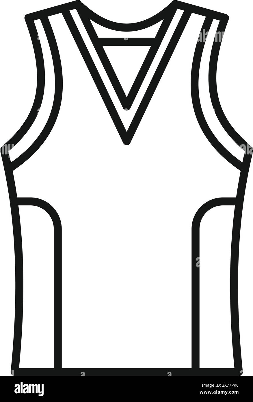 Black and white line art vector illustration of a sleeveless top Stock ...