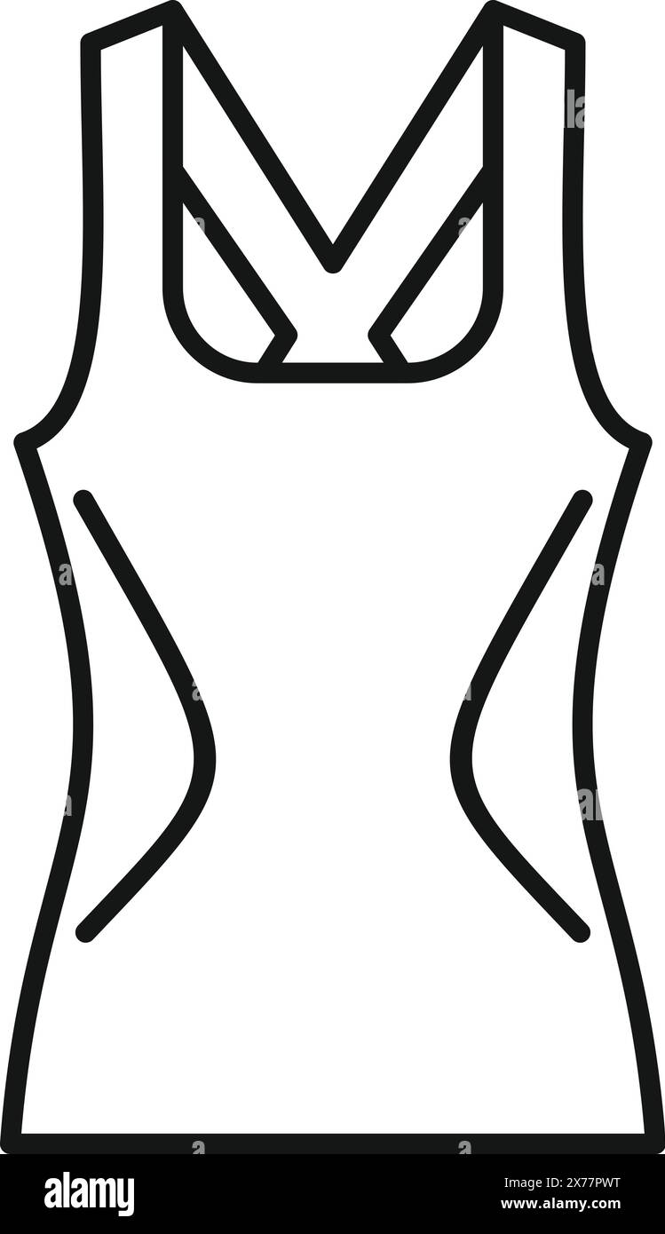 Simple outline drawing of a women tank top, perfect for fashion icons ...