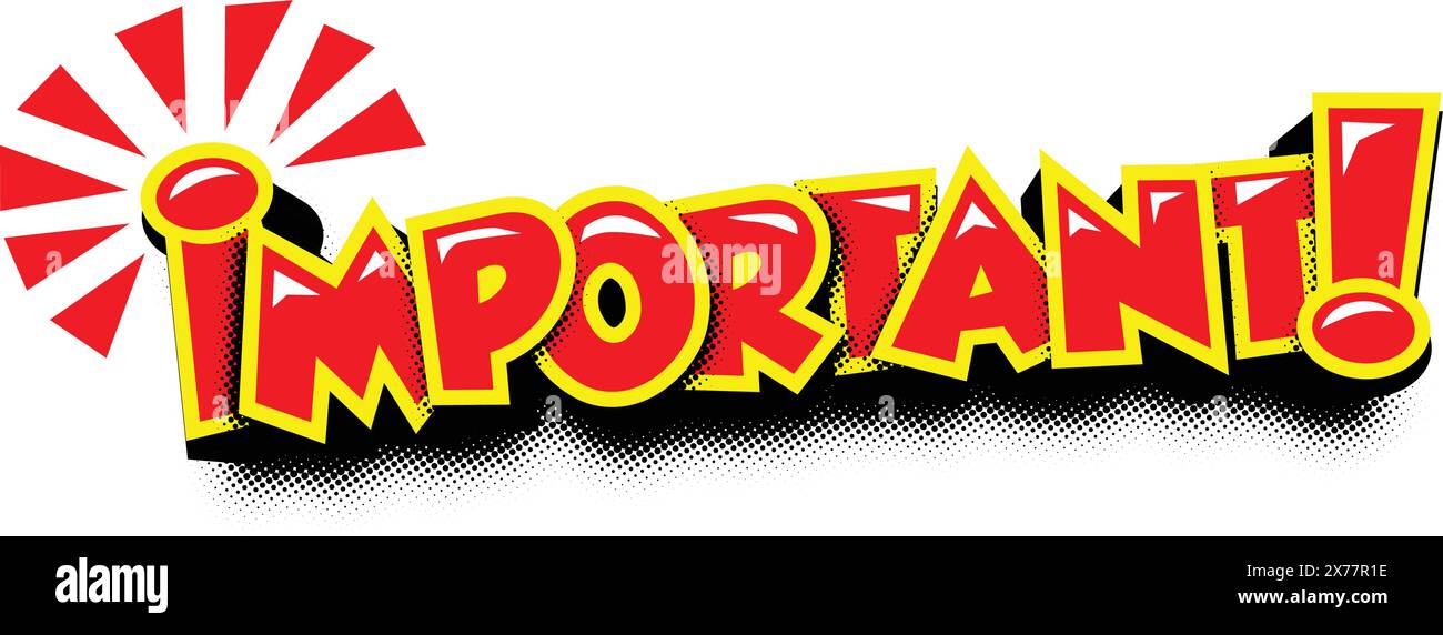 Important notice red banner with exclamation mark. Vector on ...