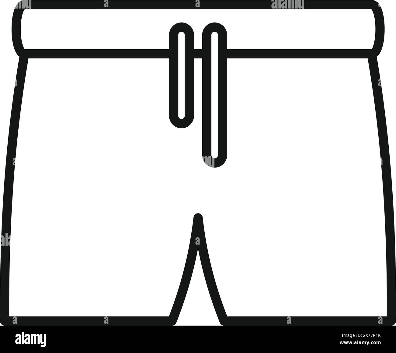 Clean line art vector design of a pair of shorts, isolated on white ...