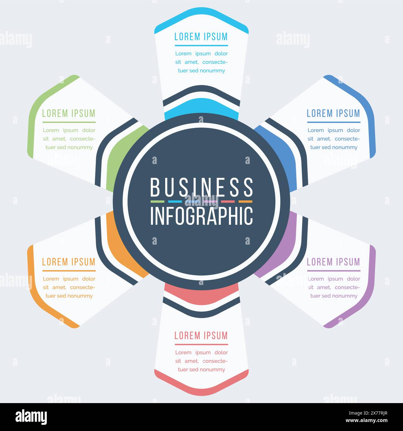 Infographic business template 6 steps, objects, elements or options ...