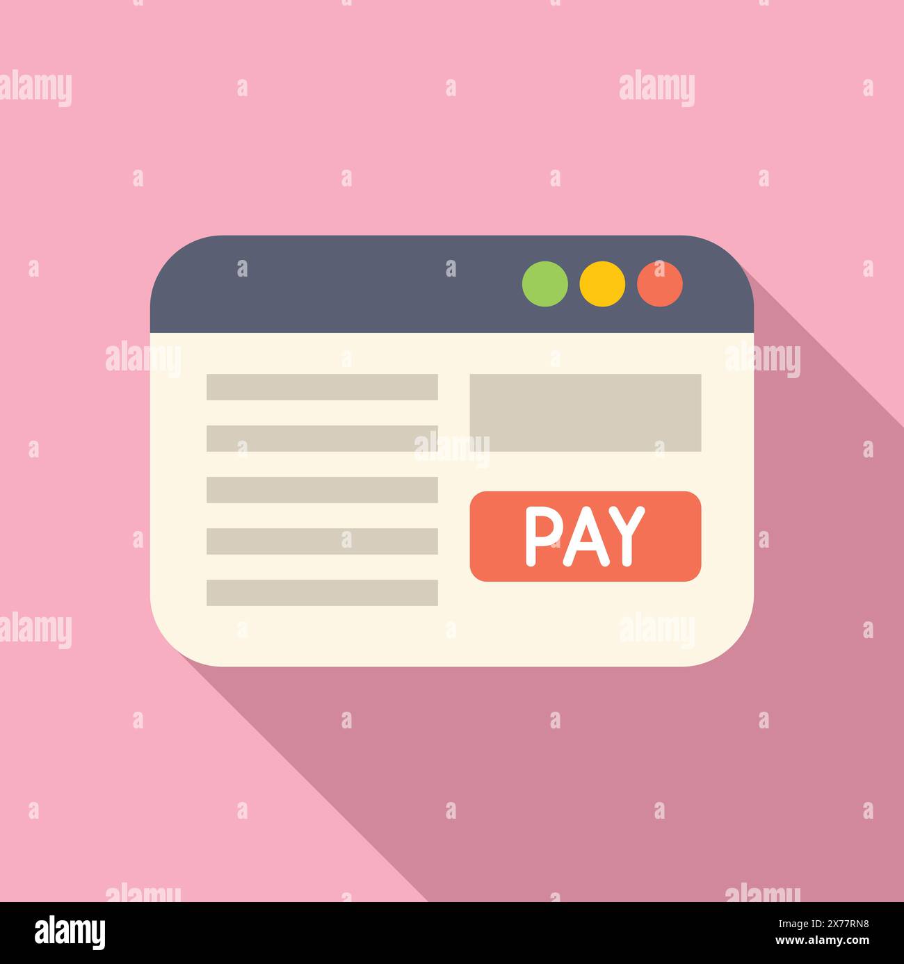 Flat design vector of a payment webpage on a pastel background ...
