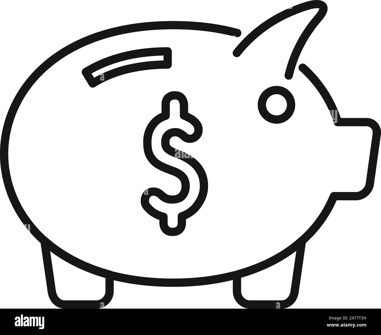 Simple outline drawing of a piggy bank, representing savings and ...