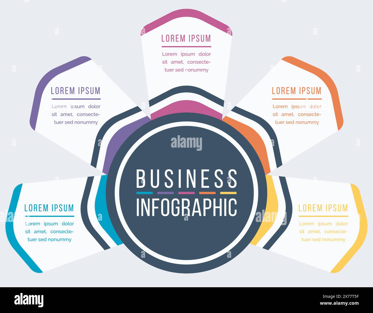 Infographic business template 5 steps, objects, elements or options ...