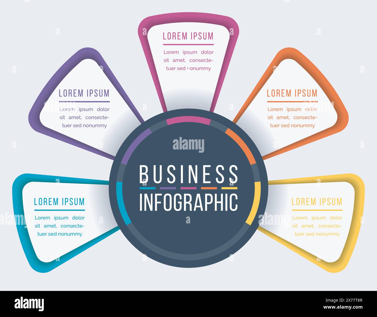 Infographic design 5 Steps, objects, elements or options business ...