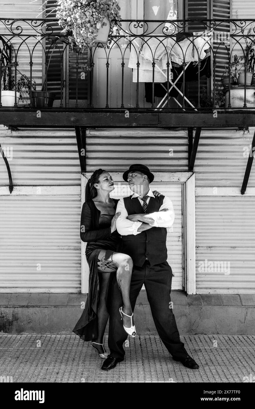 Two Senior Tango Dancers, La Boca District, Buenos Aires, Argentina ...