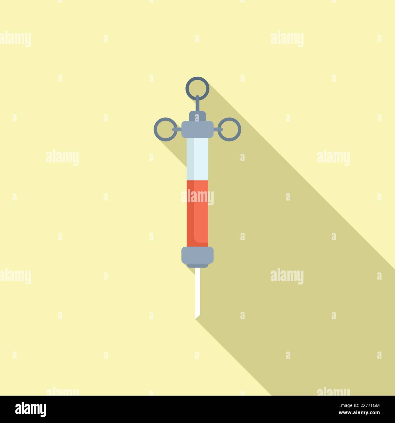 Simple and modern flat design vector graphic of a medical syringe on a ...