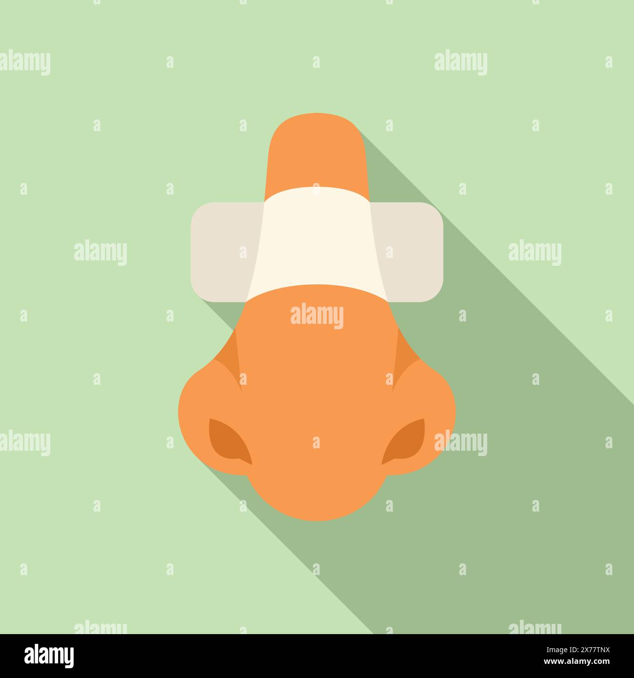Cartoon character with bandaged nose illustration in flat design for ...