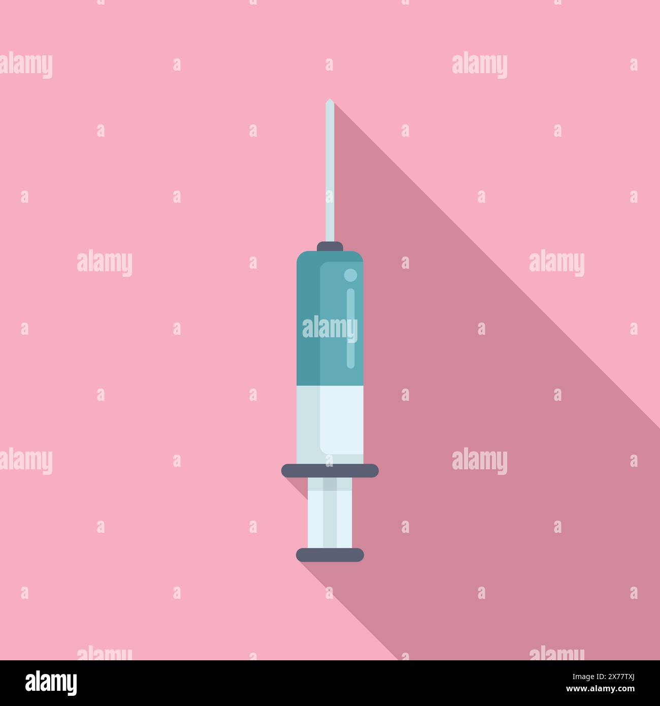 Flat design vector of a medical syringe on a soft pink backdrop, ideal ...