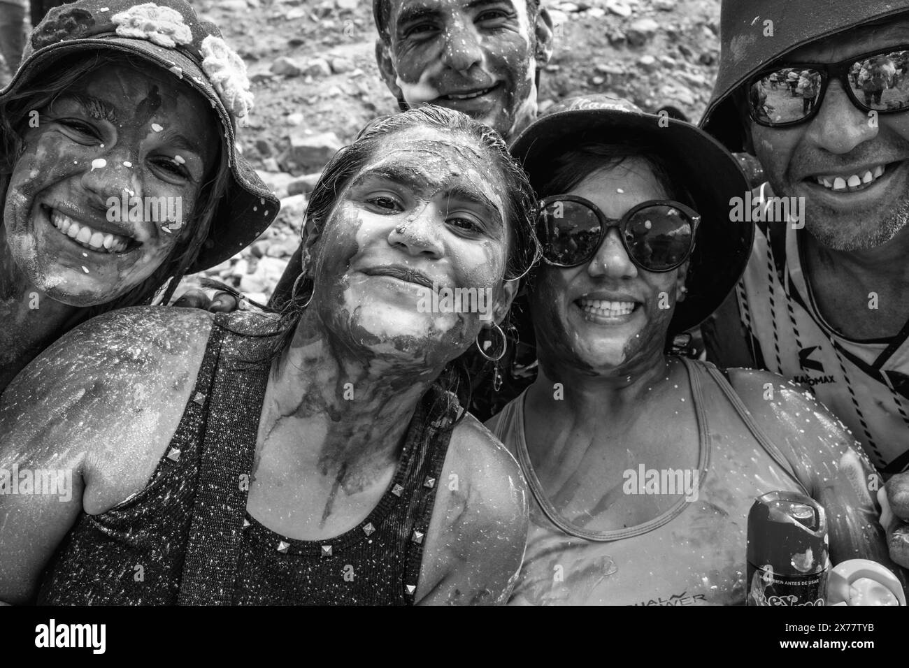 Carnival Revellers At The Annual Tilcara Carnival, Jujuy Province ...