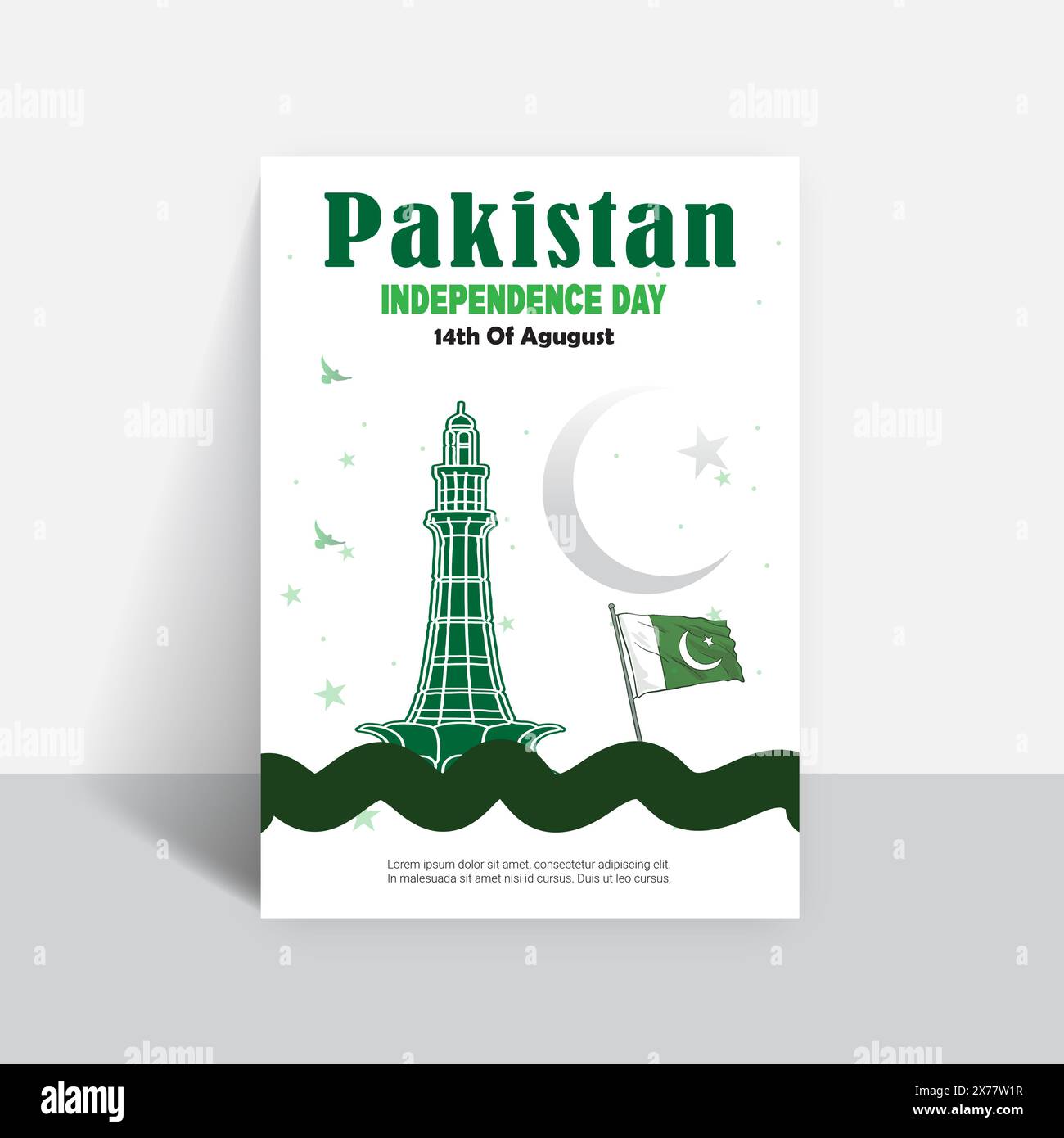 Happy 14th August Pakistani Independence Day Flyer Template Design ...