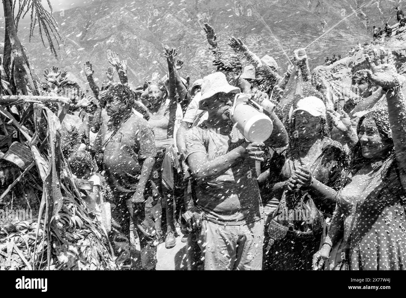 People Enjoying The Annual Carnival In Maimara, Jujuy Province ...