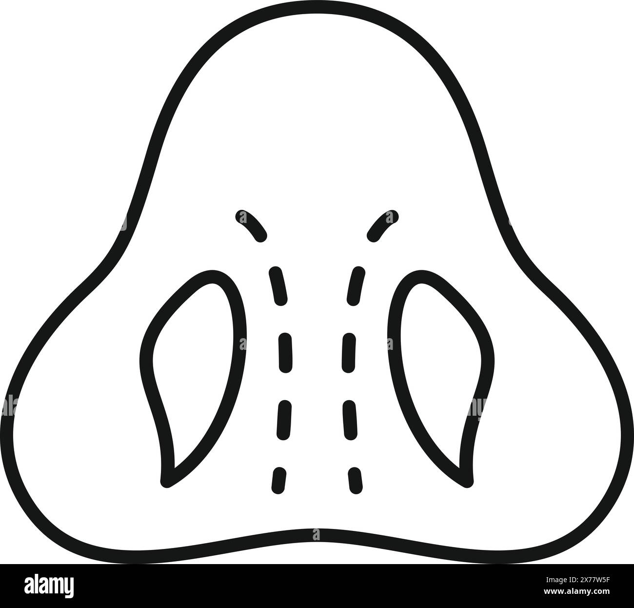 Simple black and white line drawing of a cartoonstyle human nose Stock ...