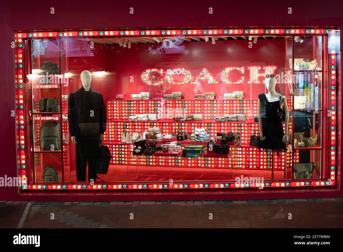 HONG KONG, CHINA - DECEMBER 07, 2023: Coach products displayed at the ...