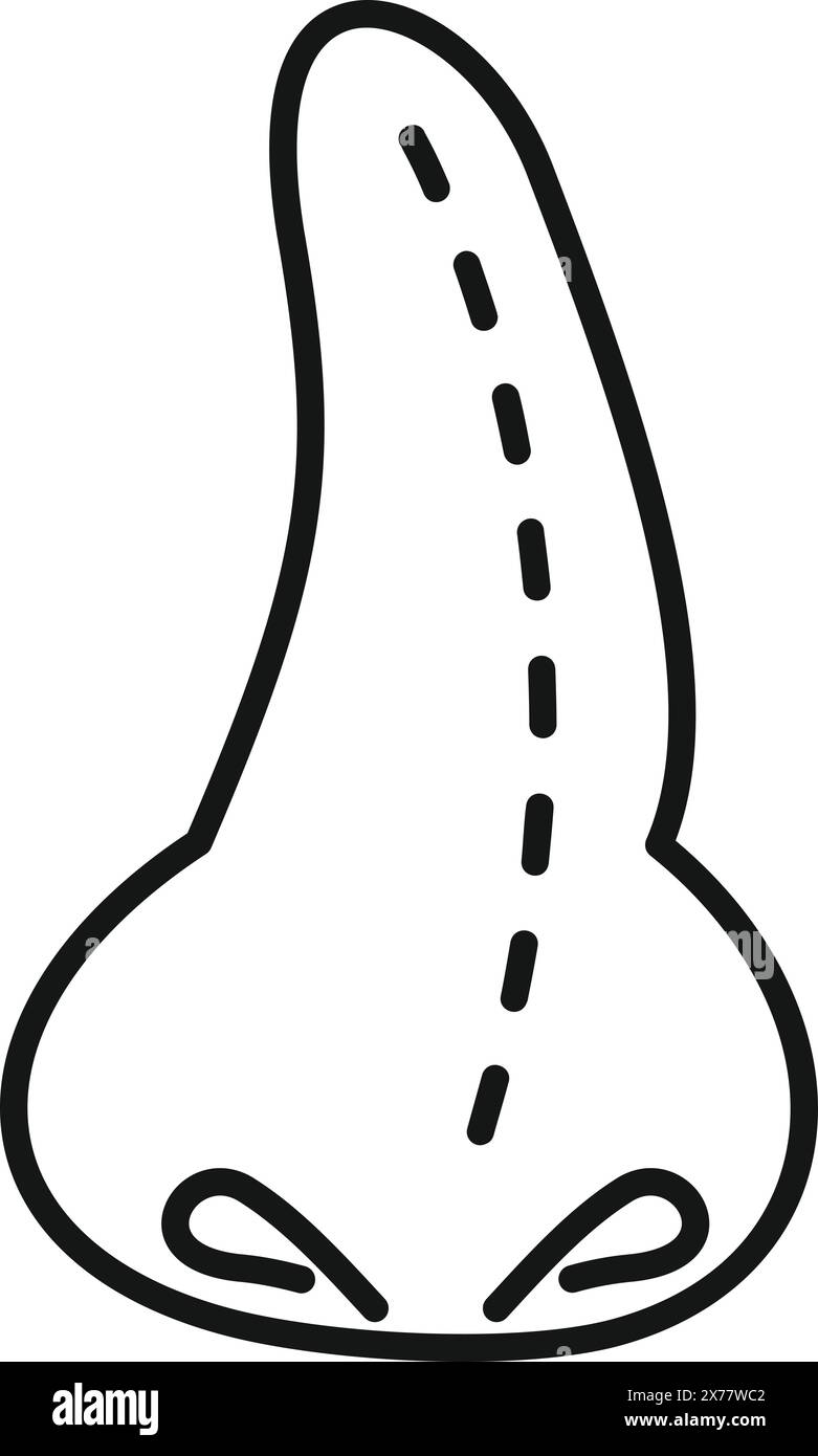 Simple black and white line drawing of a human nose, perfect for ...