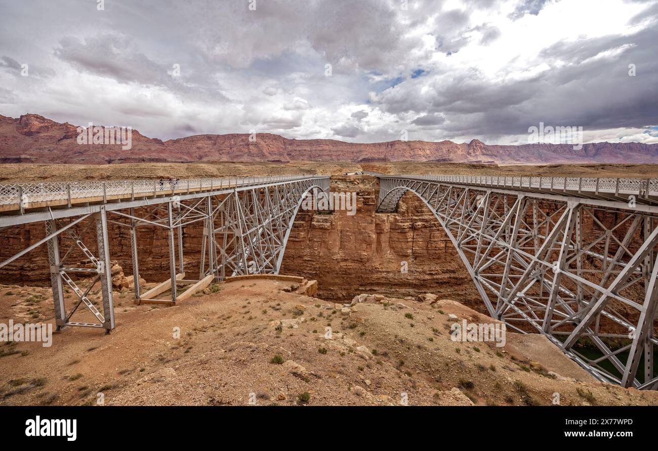 Navajo Bridge - twin steel arch bridgesover the Colorado River at ...