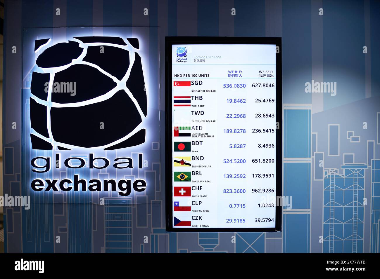 HONG KONG, CHINA - DECEMBER 08, 2023: Global Exchange sign as seen in ...