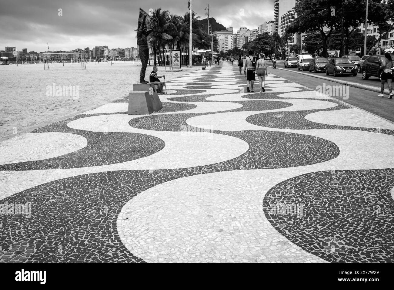 The Copacabana Calcada (Copacabana Pavement) Copacabana Beach, Rio de ...
