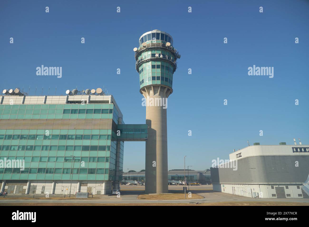 HONG KONG, CHINA - DECEMBER 08, 2023: control tower seen from Malaysia ...