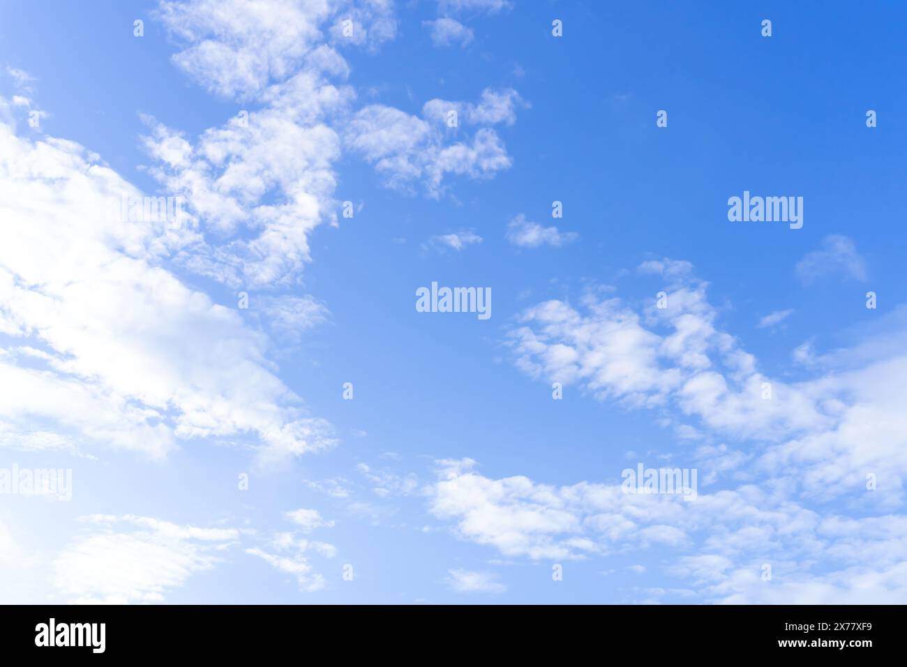 Beautiful blue sky with strange shape of clouds in the morning or ...