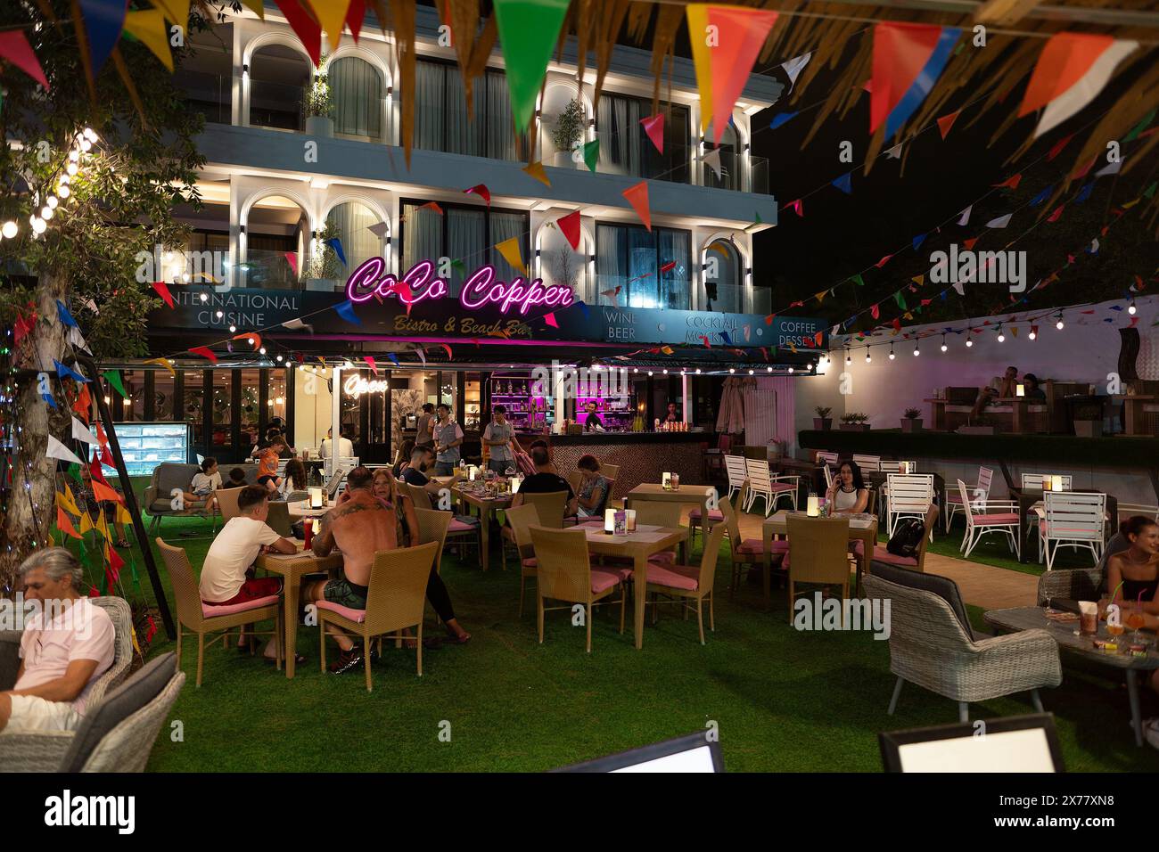 PHUKET, THAILAND - APRIL 15, 2023: street level view of Coco Copper ...