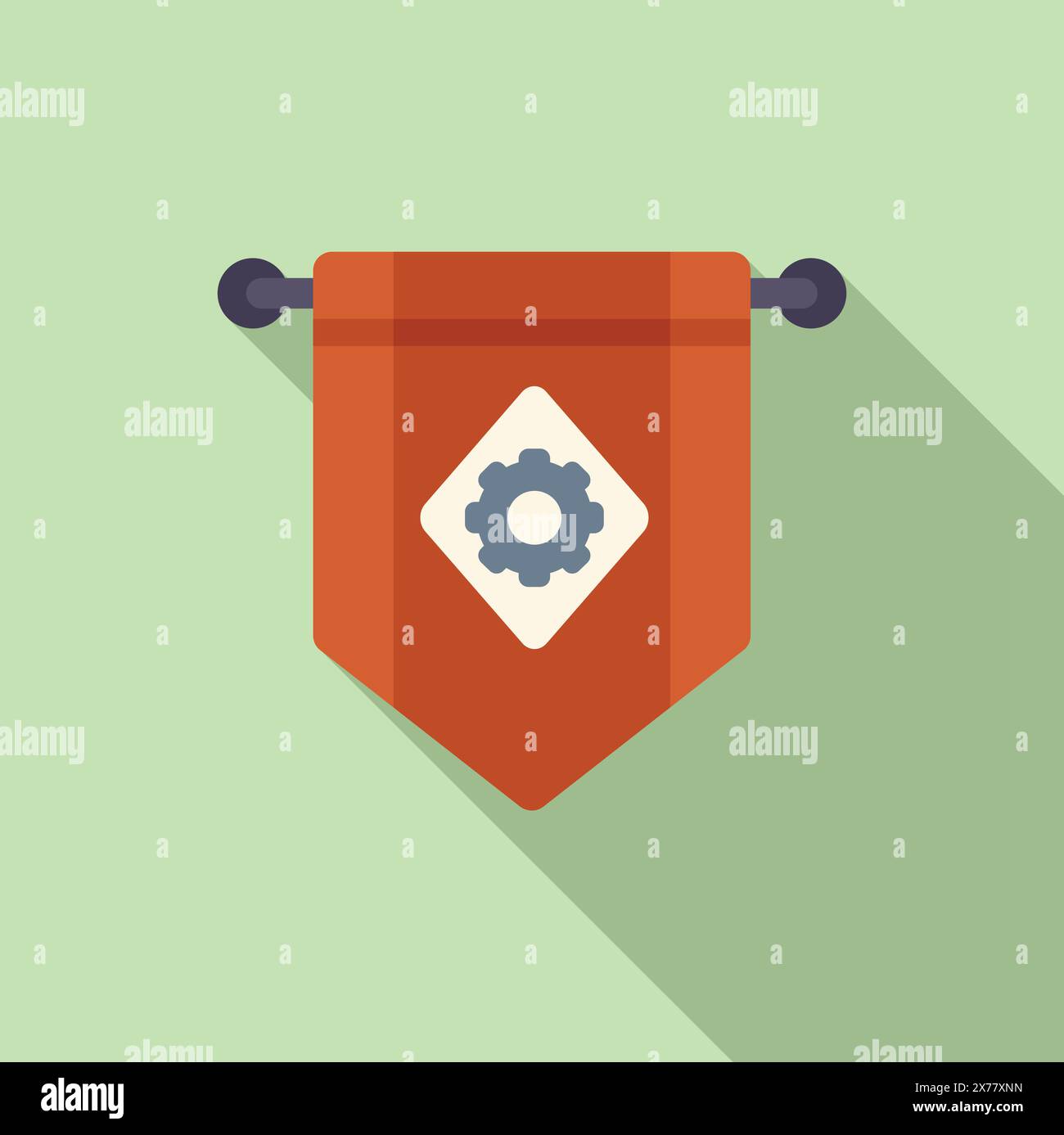 Modern flat design illustration of a vibrant banner with a gear symbol ...