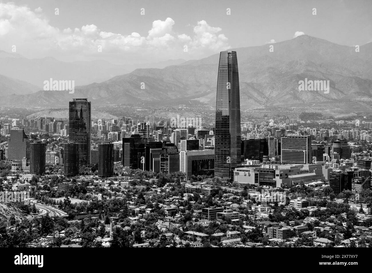 A View of The Costanera Center and Santiago Skyline, Santiago, Chile ...