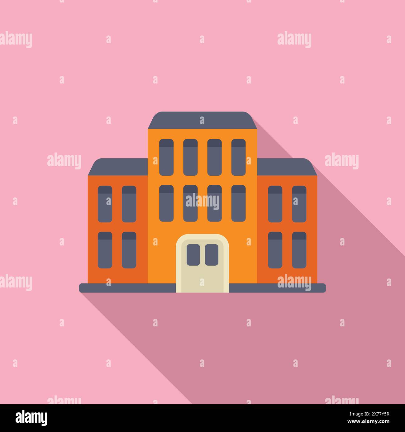 Vector graphic of a stylized building in a contemporary flat design ...