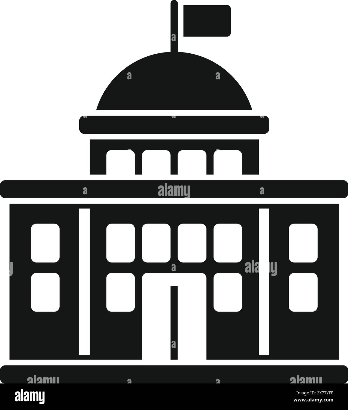 Official government building icon vector illustration in black ...