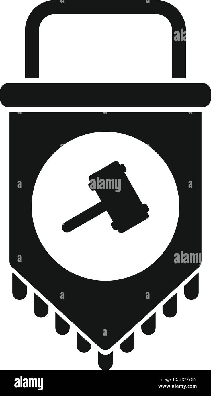 Vector illustration of legal protection concept icon with shield. Gavel ...