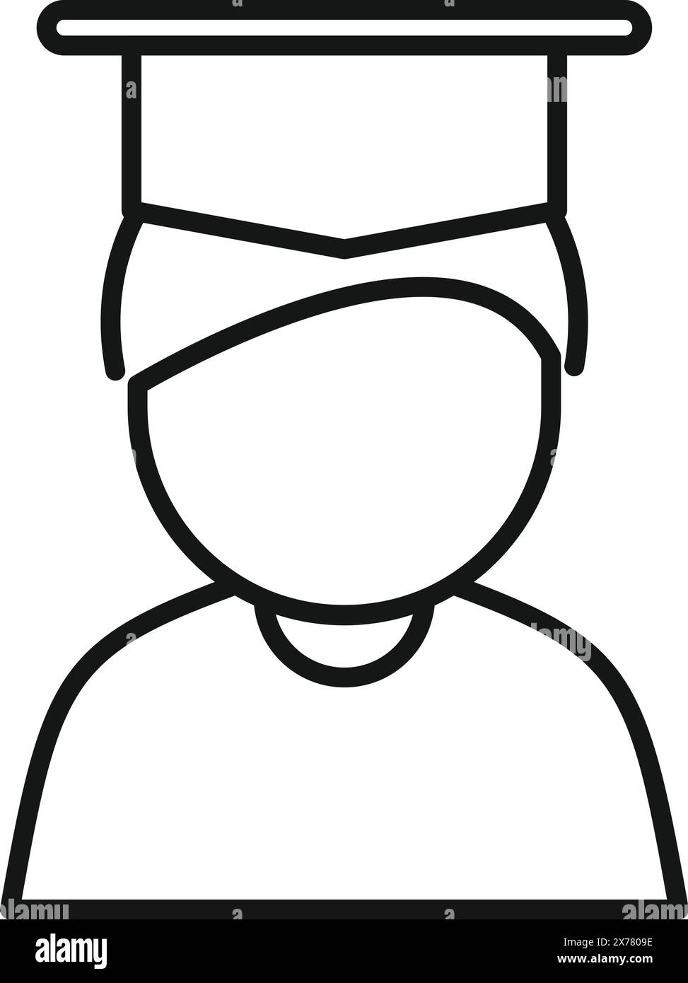 Minimalist vector illustration of graduate icon in line art style for ...