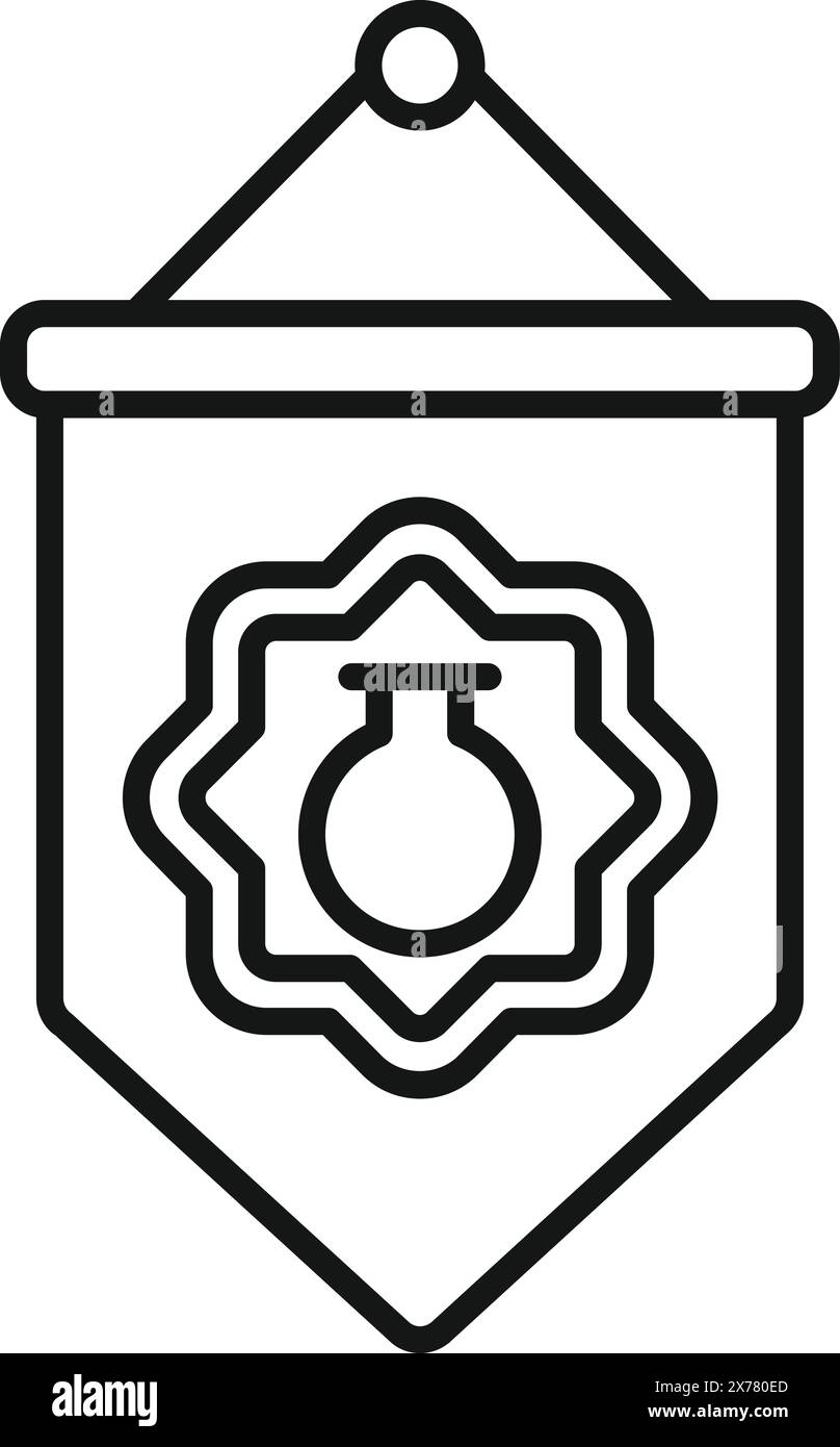 Vector illustration of a simple line art banner with a classic vase ...