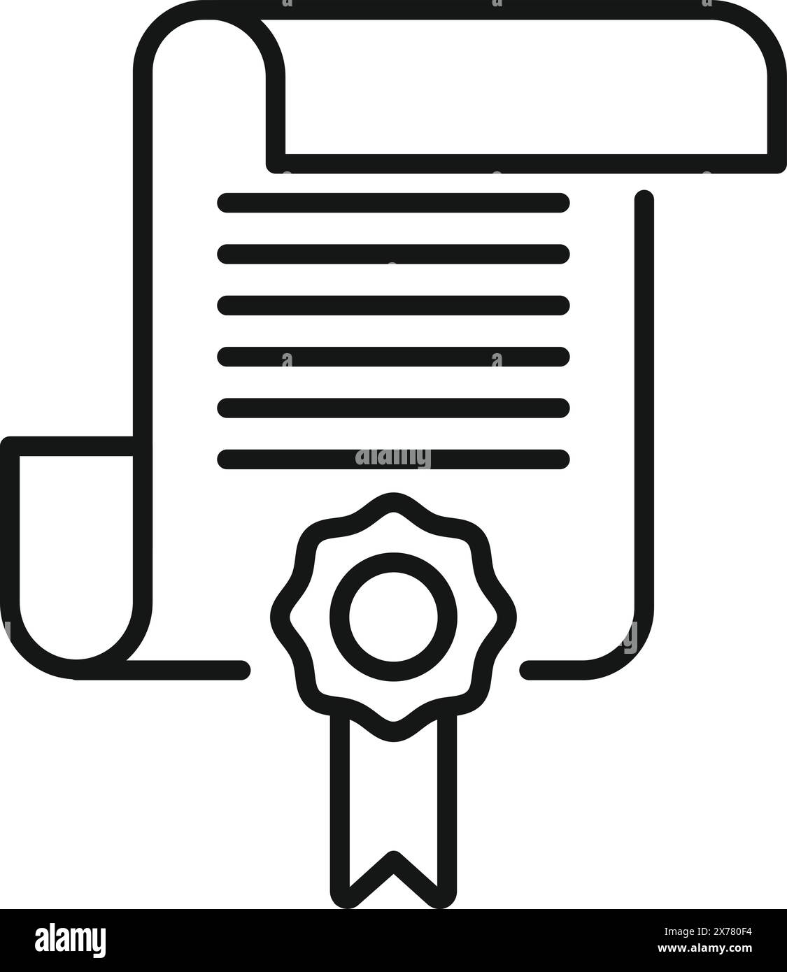 Certification seal outline icon with minimalist design and vector ...