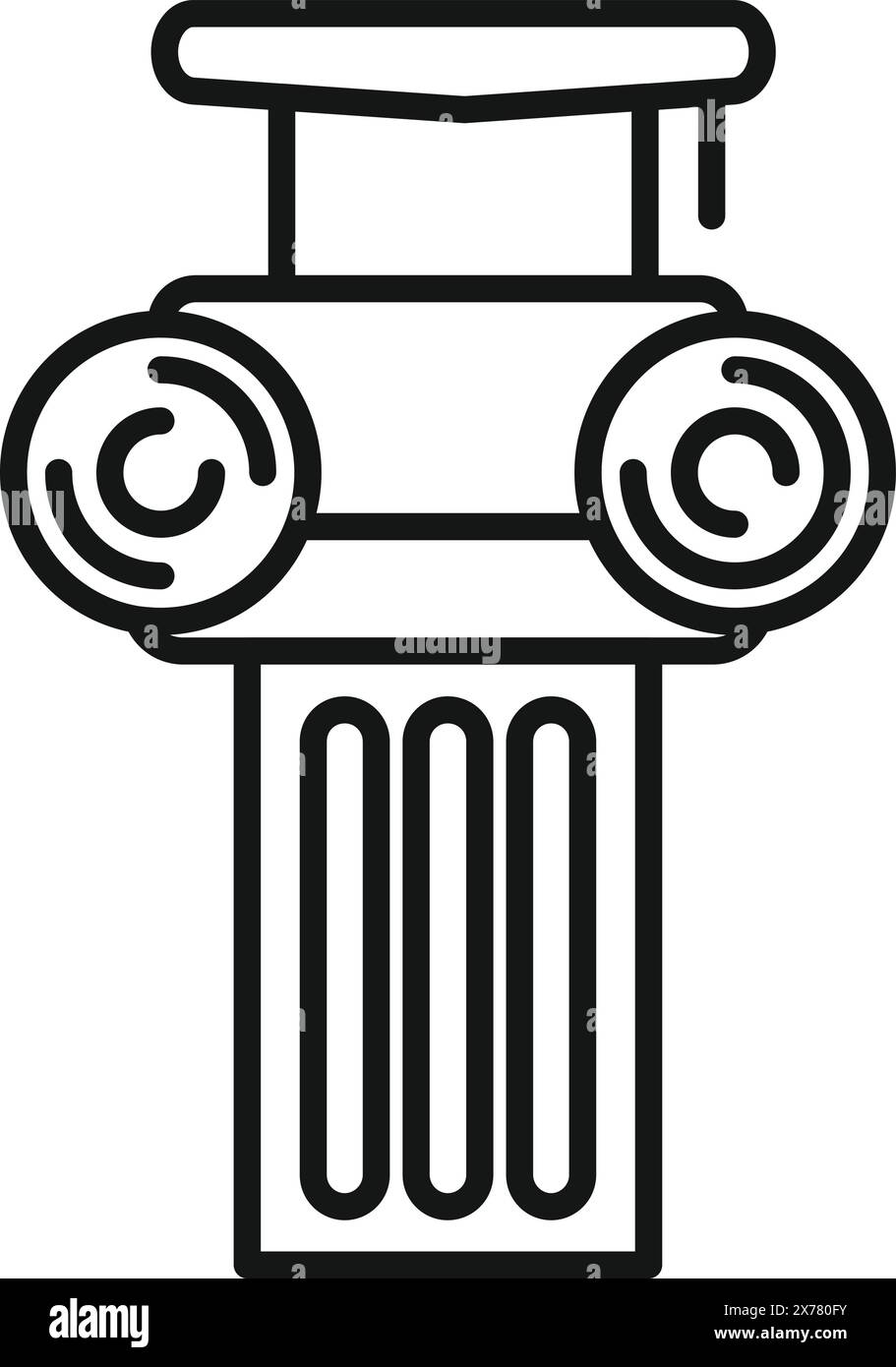 Black and white line drawing of a classic greekstyle column, perfect ...