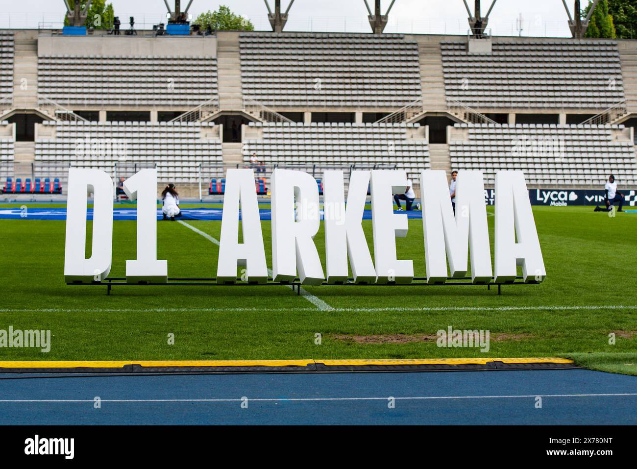 Paris, France. 17th May, 2024. The D1 Arkema promotional sign ahead of ...